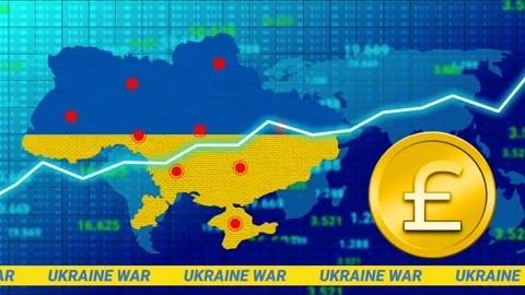 Ukraine war impact on Pound currency val... | Stock Video | Pond5