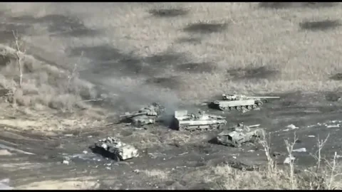 Ukraine War - Russian tank exploded on a... | Stock Video | Pond5
