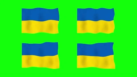 Ukraine Waving Flag 2D Animation on Gree... | Stock Video | Pond5