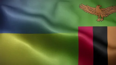 Ukraine Zambia Flag Loop Background 4K | Stock Video | Pond5