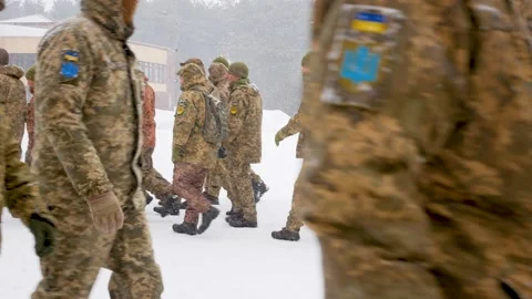 Ukrainian soldiers in military uniforms ... | Stock Video | Pond5
