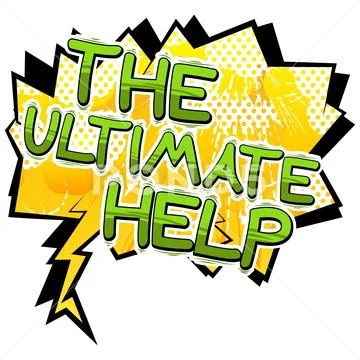 The Ultimate Help - Comic book style phrase on abstract background ...