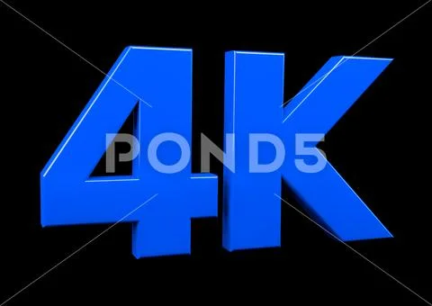 Ultra HD 4k icon. 4K letters on black background ~ Clip Art #71986459