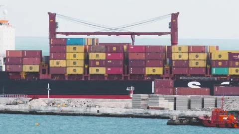 Ultra large container vessel. Sea contai... | Stock Video | Pond5
