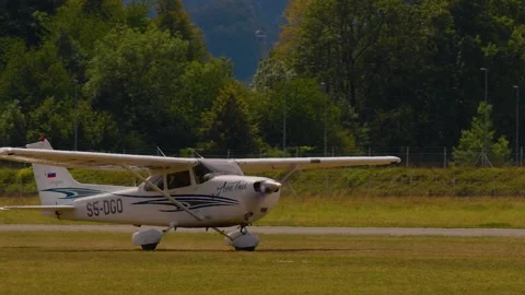 Ultralight single-engine aircraft Cessna... | Stock Video | Pond5