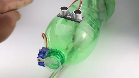 Ultrasonic sensor and micro servo projec... | Stock Video | Pond5