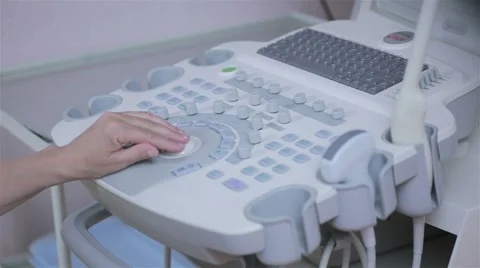 Ultrasound device keyboard, hands of unr... | Stock Video | Pond5