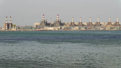 Um Al Naar power and water desalination ... | Stock Video | Pond5