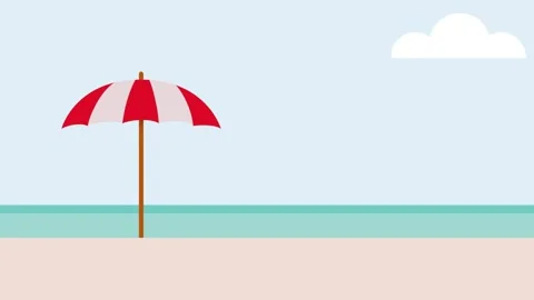 Umbrella on the beach. Hello summer. Ani... | Stock Video | Pond5