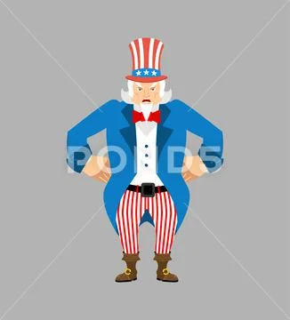 Uncle Sam angry. Man evil emotions avatar. Uncle Sam aggressive ~ Clip ...