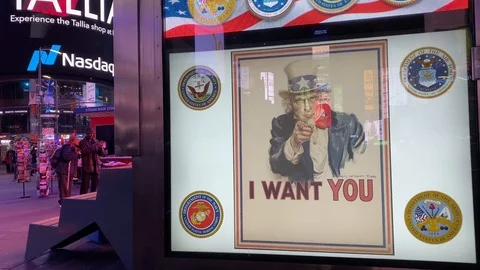 Uncle Sam Poster Times Square Manhattan ... | Stock Video | Pond5
