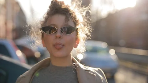 Unconventional woman portrait showing to... | Stock Video | Pond5