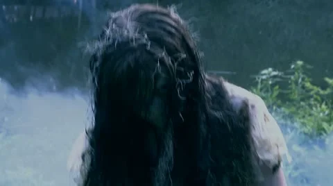 undead zombie girl attacks possessed | Stock Video | Pond5