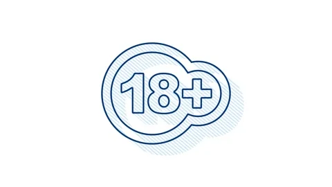 Under 18 sign warning symbol. Eighteen p... | Stock Video | Pond5