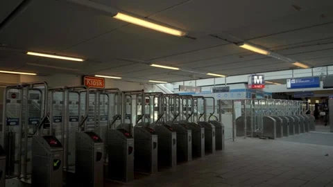 Underground Amsterdam Zuid metro and tra... | Stock Video | Pond5