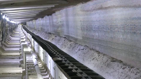 Underground mine drive with mining machi... | Stock Video | Pond5