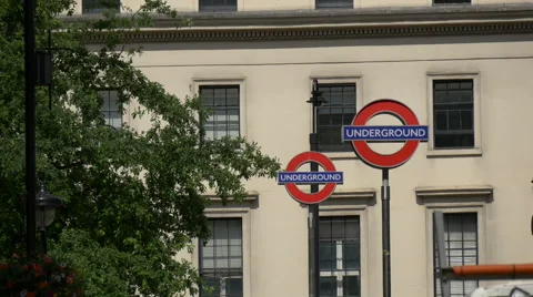 Underground signs in London | Stock Video | Pond5