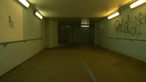 Underground Under Pass Tunnel Strip Ligh... | Stock Video | Pond5