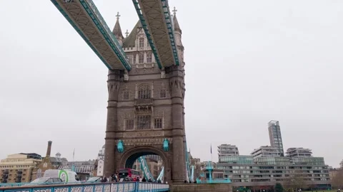 Underneath London's Tower Bridge, Gothic... | Stock Video | Pond5