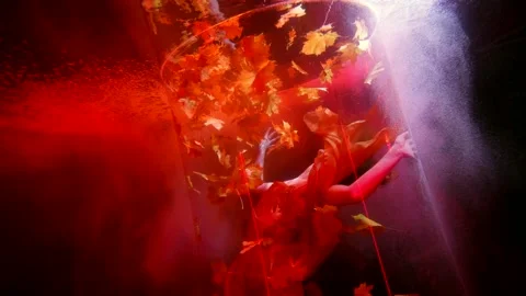 underwater fairy woman floating in red w... | Stock Video | Pond5