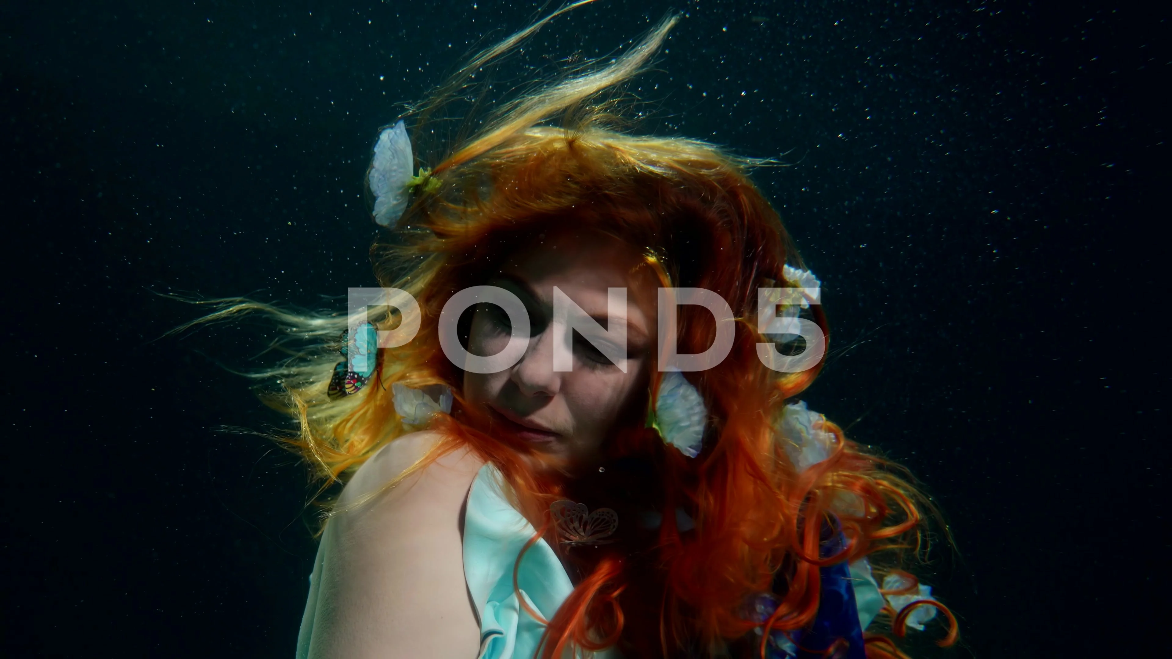 Woman Underwater Hair
