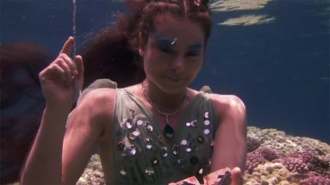 Underwater model free diver in fairy cos... | Stock Video | Pond5