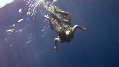 Underwater model free diver in fairy cos... | Stock Video | Pond5