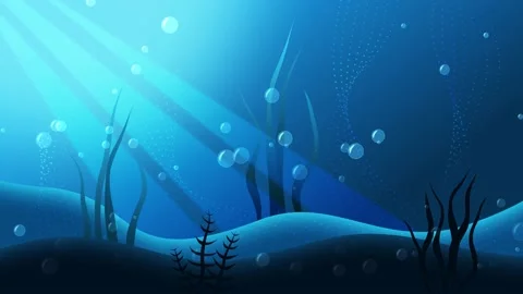 Underwater ocean background. Flat animat... | Stock Video | Pond5