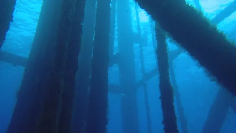 Underwater Oil Rig Stock Video Footage | Royalty Free Underwater Oil ...