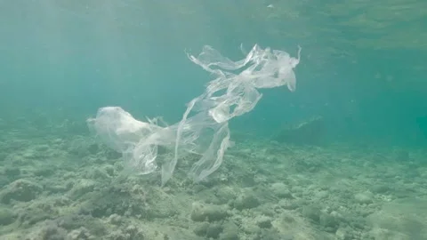underwater plastic waste floating in the... | Stock Video | Pond5