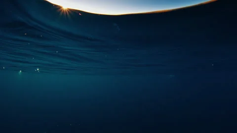 Underwater splitted view of the calm sea... | Stock Video | Pond5