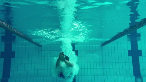 Underwater Swimmer in Pool | Stock Video | Pond5