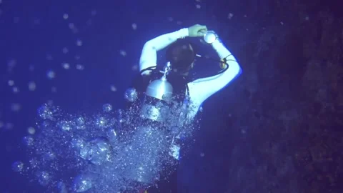 underwater top view seascape of diver ne... | Stock Video | Pond5