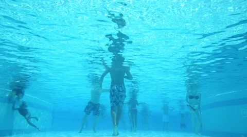 Underwater view of many people in pure o... | Stock Video | Pond5