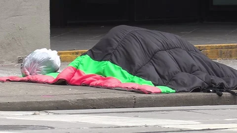 Unemployed homeless people surviving on ... | Stock Video | Pond5