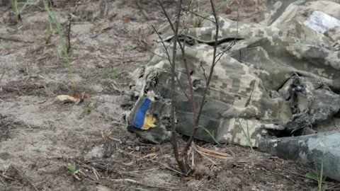 Unexploded shells on the ground and mili... | Stock Video | Pond5