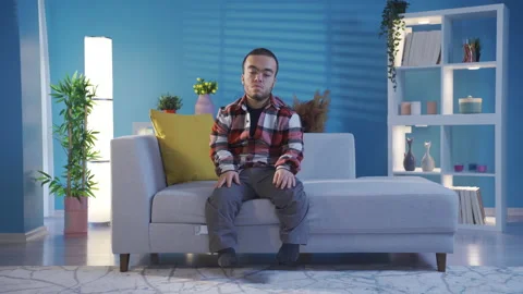 Unhappy and lonely disabled dwarf young ... | Stock Video | Pond5