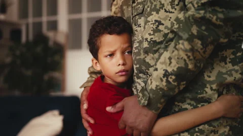 Boy Hugging Father Stock Video Footage | Royalty Free Boy Hugging ...