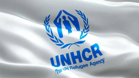 UNHCR flag. 3d United Nations Refugees l... | Stock Video | Pond5