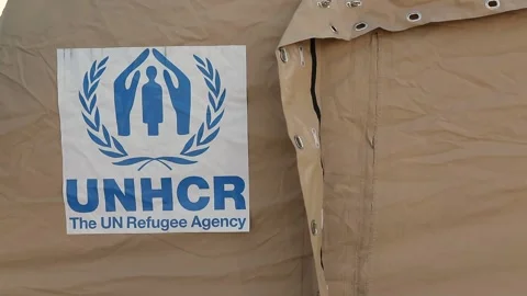 UNHCR the UN Refugee Agency logo | Stock Video | Pond5