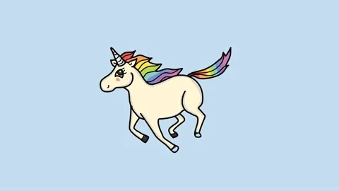 unicorn flying Sketch and 2d animation | Stock Video | Pond5