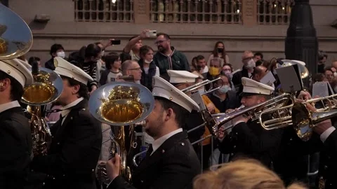 Uniformed marching band during a religio... | Stock Video | Pond5