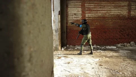 Uniformed soldiers with weapons and bull... | Stock Video | Pond5