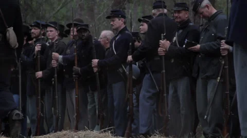 Union Soldiers marching with muskets and... | Stock Video | Pond5
