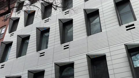 Unique building window louvers, New York... | Stock Video | Pond5