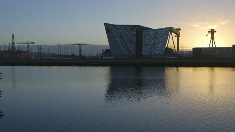 Unique Structure and Lake | Stock Video | Pond5