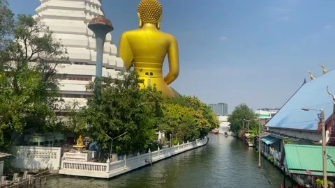 Unique Temple Wat Pak Nam Phasi Charoen ... | Stock Video | Pond5