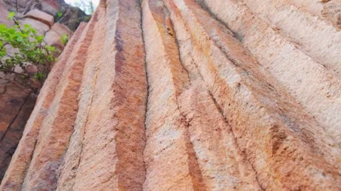 Unique volcanic basalt column formation ... | Stock Video | Pond5