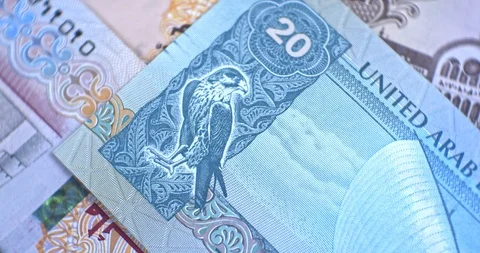 United Arab Emirates 20 dirham banknote,... | Stock Video | Pond5