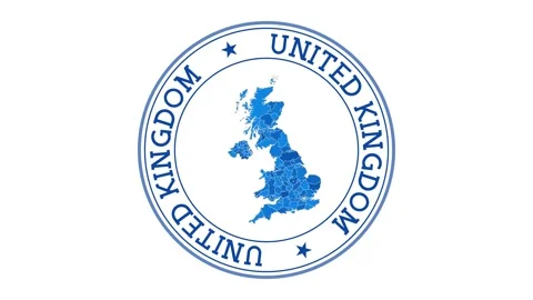 United Kingdom intro. Badge with the cir... | Stock Video | Pond5